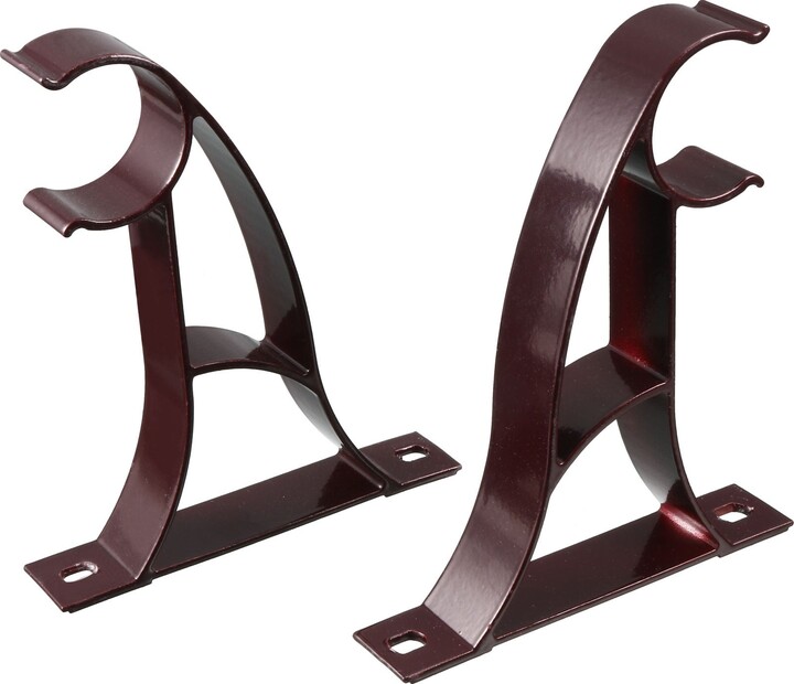 Unique Bargains 2pcs 1" Dia Drapery Curtain Rod Holders Bracket Into ...