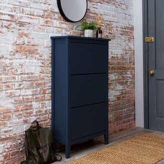 Dunelm Lynton Compact Hallway Shoe Storage Cabinet, Navy Navy Blue ...