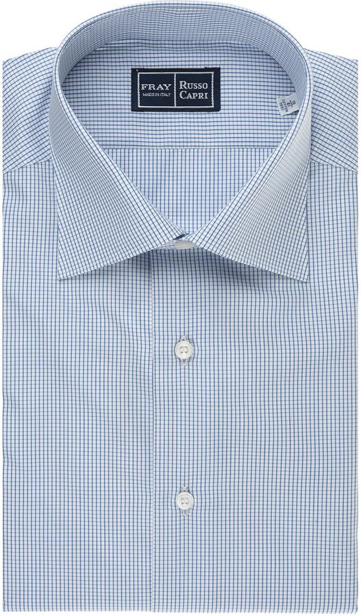 FRAY And Blue Regular Fit Shirt with Micro Checks - ShopStyle