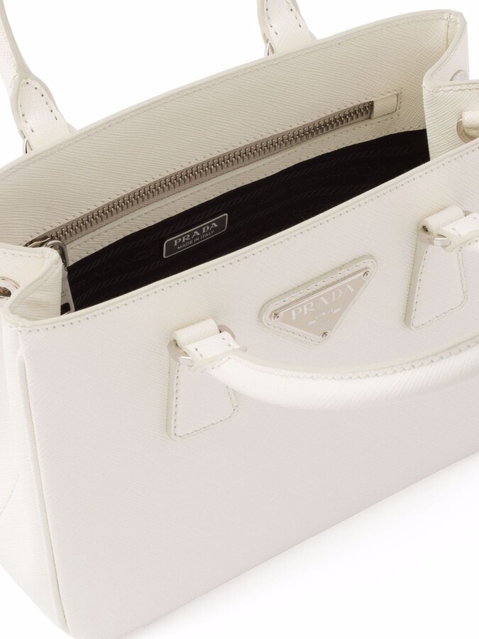 Prada mini Galleria triangle logo-plaque tote bag - ShopStyle