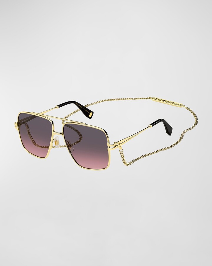 Marc Jacobs Chain Metal & Plastic Aviator Sunglasses - ShopStyle
