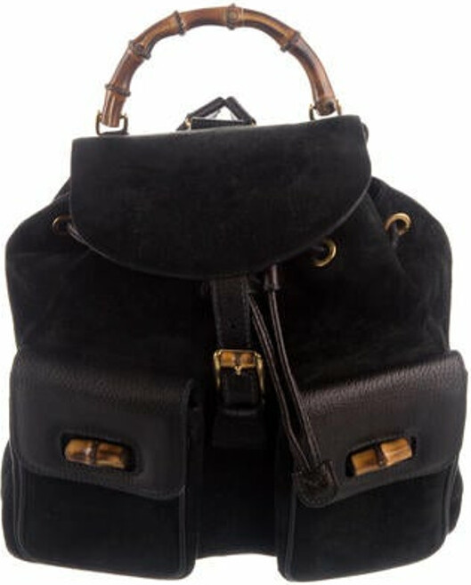 Gucci Vintage Bamboo Suede Backpack - ShopStyle