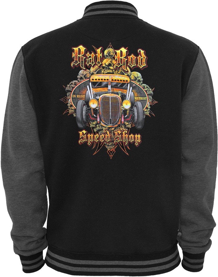 Ethno Designs - Rat Rod Speed Shop - Womens & Mens Hot Rod Varsity ...