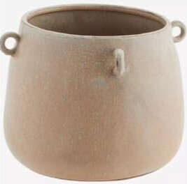 Madam Stoltz Large Tonal Stoneware Flower Pot with Rings - ShopStyle Decor