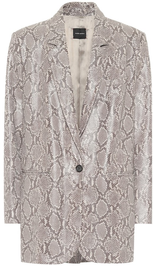 Magda Butrym Ottawa snake-effect leather blazer - ShopStyle