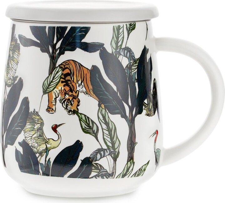 Upper Street Home Islington Ceramic Infuser Mug with Ceramic Lid 400ml ...