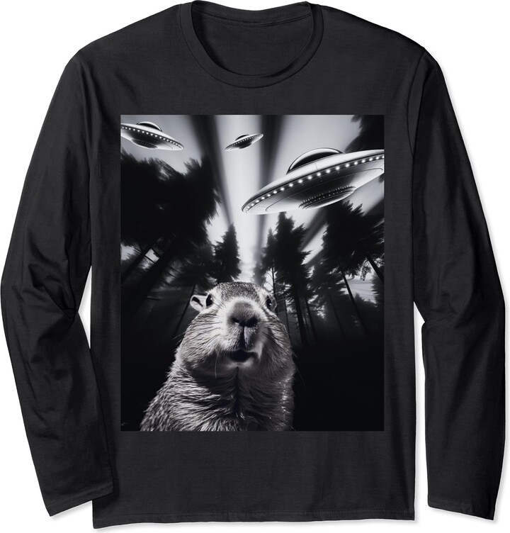 Extra Terrestrial Capybara Ufo Selfie Alien Capybara UFO Selfie Long ...