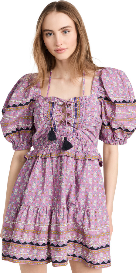 Sea Perry Border Puff Sleeve Dress - ShopStyle