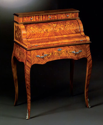 David Michael Bombay Wood Rosewood Veneer Rosewood Secretary Desk ...