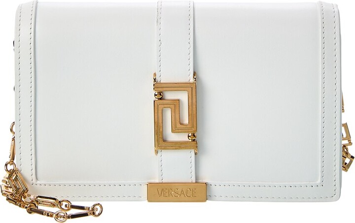 Versace Greca Mini Leather Wallet On Chain - ShopStyle