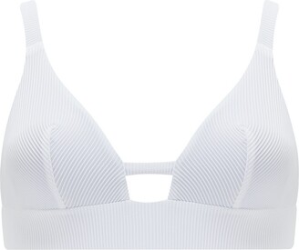 Revivre - 'Abella' Reversible Triangle Bikini Bra In White Seagrass ...