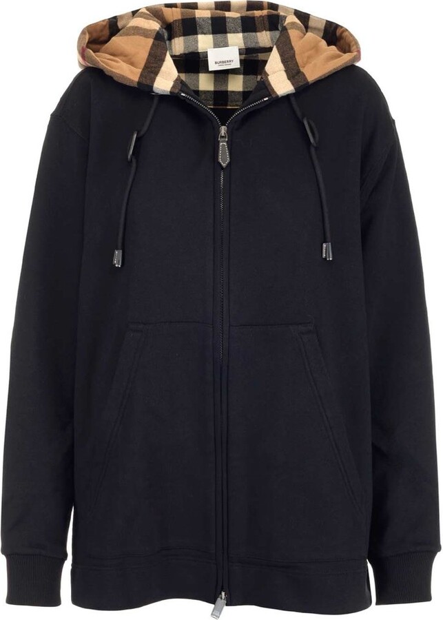 Burberry Check-Hood Drawstring Hoodie - ShopStyle