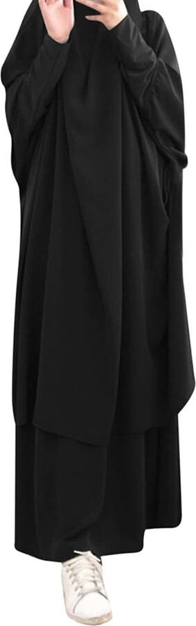 VESNIBA Women Muslim Dress Middle East Arabian Robe Islamic Long Sleeve ...