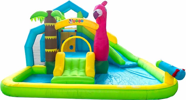 Pogo Bounce House Backyard Kids Flamingo Inflatable Bounce House with ...