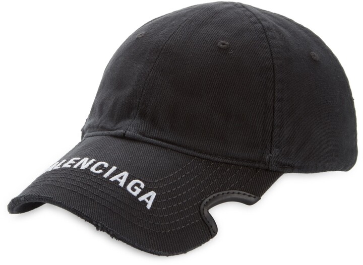 Balenciaga Notch Logo Cotton Baseball Cap - ShopStyle Hats