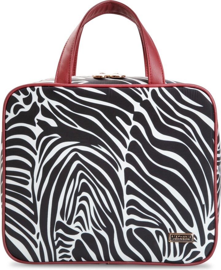 Stephanie Johnson Large Sahara Zebra Martha Briefcase Cosmetics Bag ...
