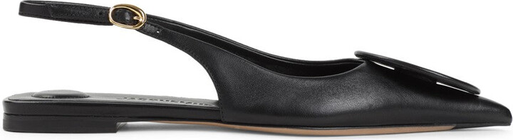 Jacquemus Smooth Leather Slingback Pumps With Unique Decorative Element ...