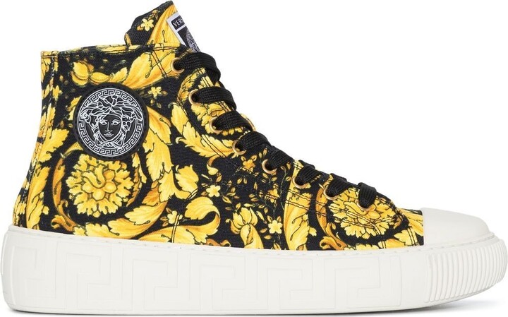 Versace Baroque Print High-Top Sneakers - ShopStyle