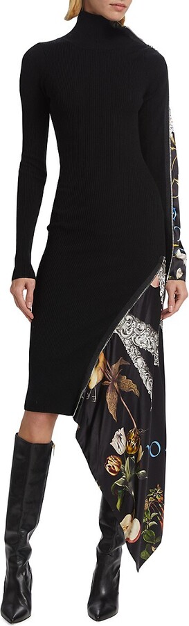 Monse Rib-Knit Logo Inset Midi-Dress - ShopStyle