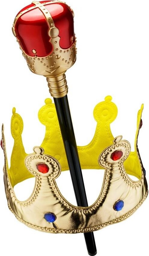 Dress Up America Gold Crown and Scepter – Kings Crown Accessory Set ...