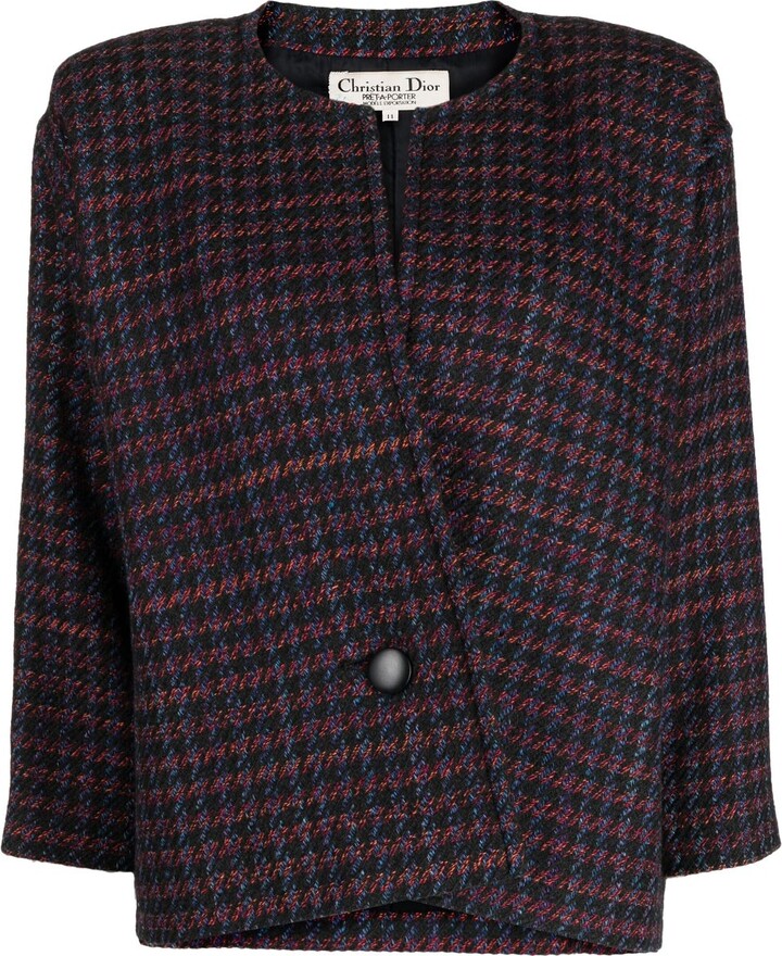 Christian Dior 1990-2000s Cropped Tweed Jacket - ShopStyle