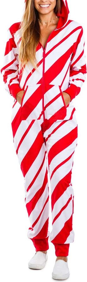 Generic Autumn Womens Onesies Footed Pajamas Zip Front Sleepsuit with ...