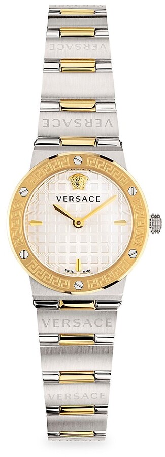 Versace Greca Logo Mini Two-Tone Bracelet Watch - ShopStyle