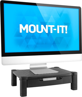 Mount-it Mount-It! Monitor Riser with Drawer, Height Adjustable Monitor ...