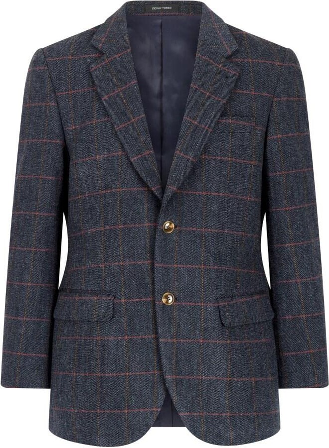 WALKER AND HAWKES - Men's Green Sage Two Button Derby Tweed Windsor ...