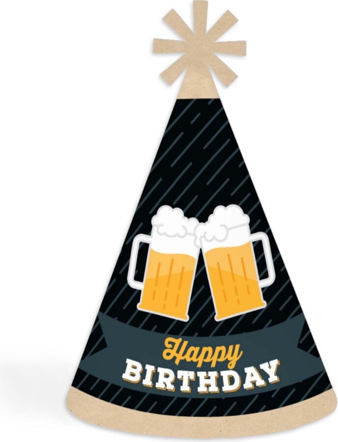 Big Dot Of Happiness Cheers and Beers Happy Birthday - Cone Happy ...