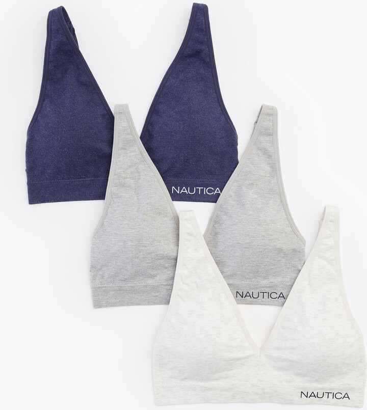 Nautica Logo Bras, 3-Pack - ShopStyle