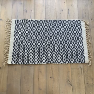 Bill & Edna Diamond Weave Pattern Cotton & Jute Rug Black / - ShopStyle
