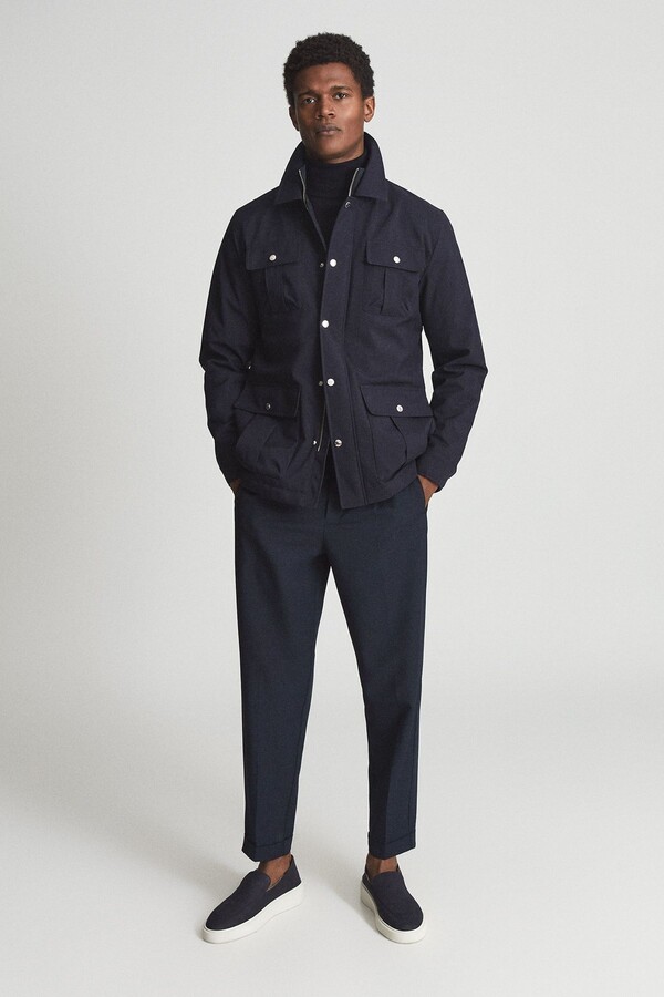 Reiss Navy Blue East Technical Field Jacket - ShopStyle