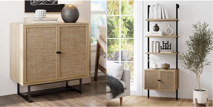 Nathan James Kova Accent Natural Storage Cabinet Sideboard Wood and ...