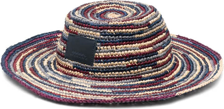 Isabel Marant Logo-Patch Woven Raffia Sun Hat - ShopStyle