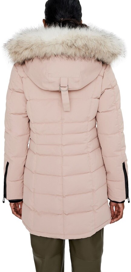 Noize Harper Quilted Faux Fur Trim Parka - ShopStyle