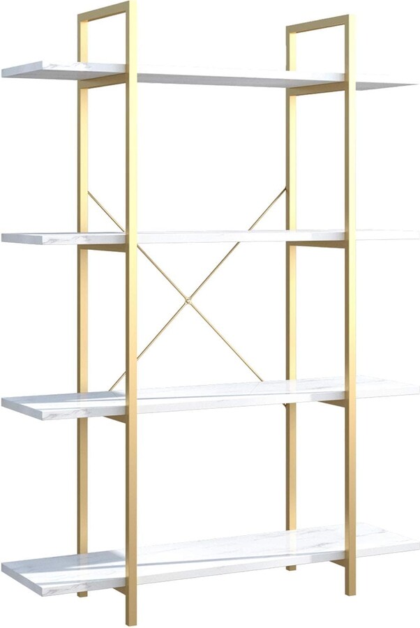 Howcool 4-Tier Open Shelf Bookcase - Modern Freestanding Wooden Display ...