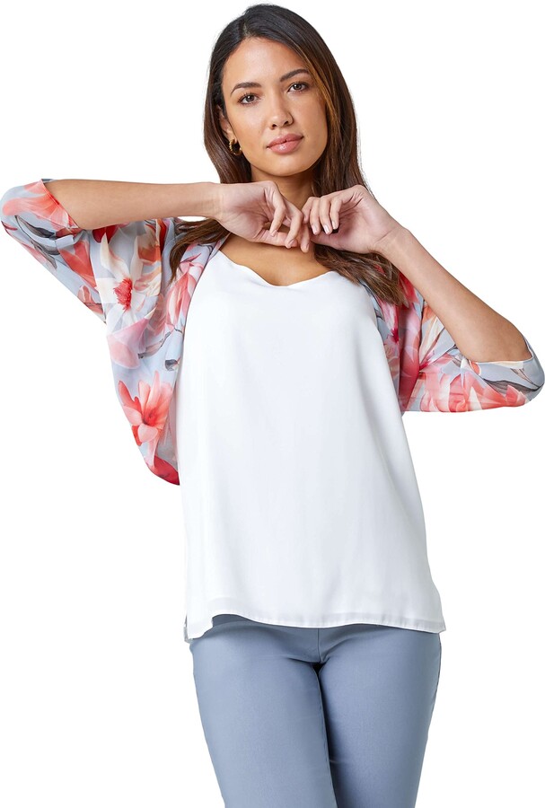 Roman Originals Chiffon Bolero Shrug Jacket for Women UK - Ladies ...