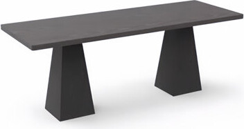 Orren Ellis Nordic Solid Wood Black Dining Table Simple Light Luxury ...