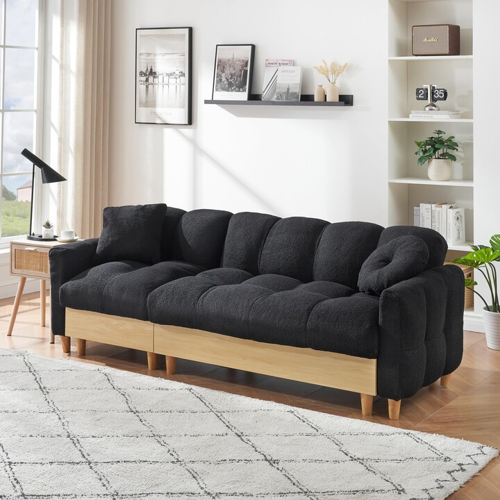 Eafurn Overstuffed Futon Loveseat Sleeper Sofa Bed Lounge Couch Sofabed ...