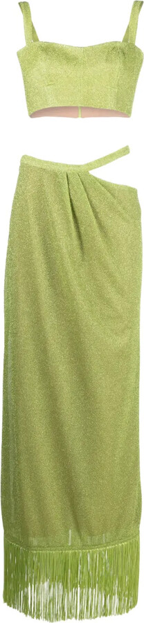 Rayane Bacha Cut-Out Metallic Maxi Dress (Set Of Two) - ShopStyle