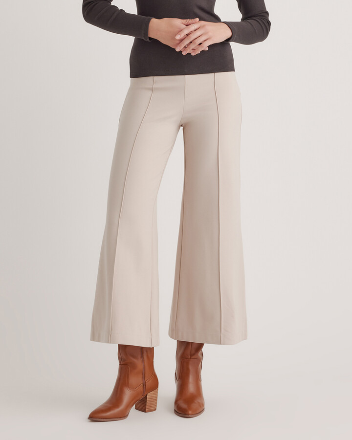 Quince Ultra-Stretch Ponte Super Wide Leg Ankle Pants - ShopStyle