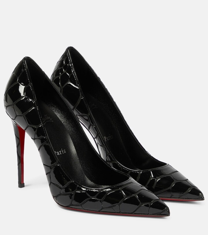 Christian Louboutin Kate 100 croc-effect leather pumps - ShopStyle