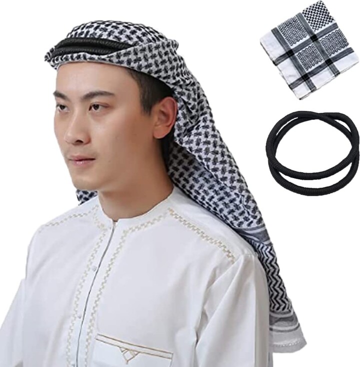 DZOZO Mens Arab Shemagh Scarf Keffiyeh Headscarf Middle East Headware ...