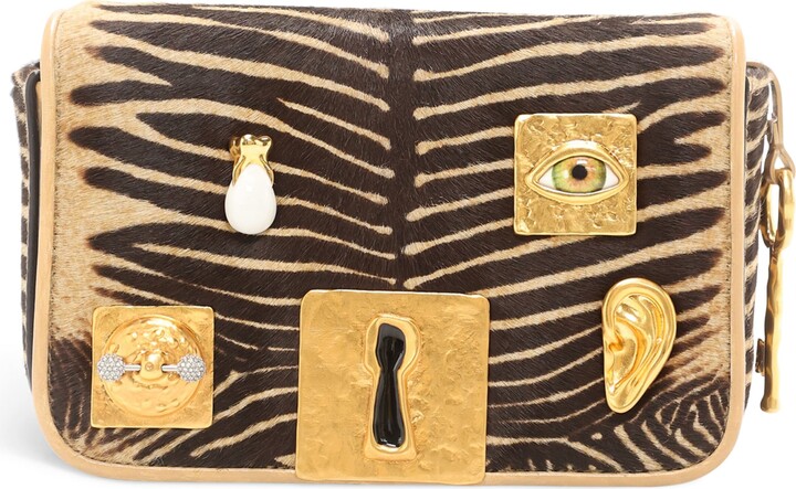 Schiaparelli Calfhair Animal-Design Schiap Clutch Bag - ShopStyle