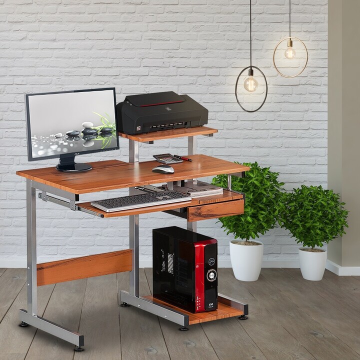 RASOO Techni Mobile complete computer workstation table with sliding ...