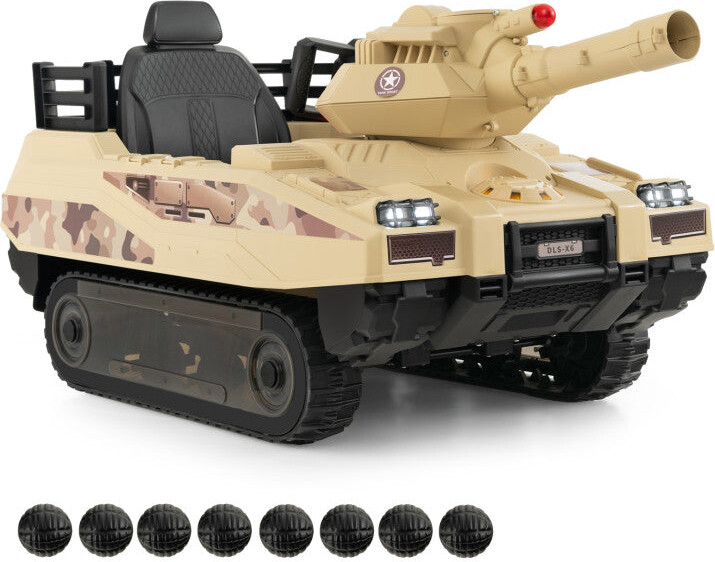 Hivvago 12V Electric Kids Ride On Tank with Rotatable Turret and 8 ...