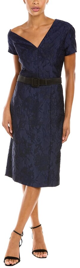 Kay Unger Floral Jacquard Dress - ShopStyle