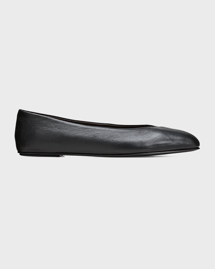 The Row Eva Leather Ballerina Flats - ShopStyle