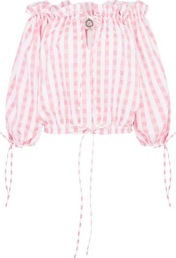 Lisa the Label La La Lady Bel Air Pyjama Top Gingham - ShopStyle